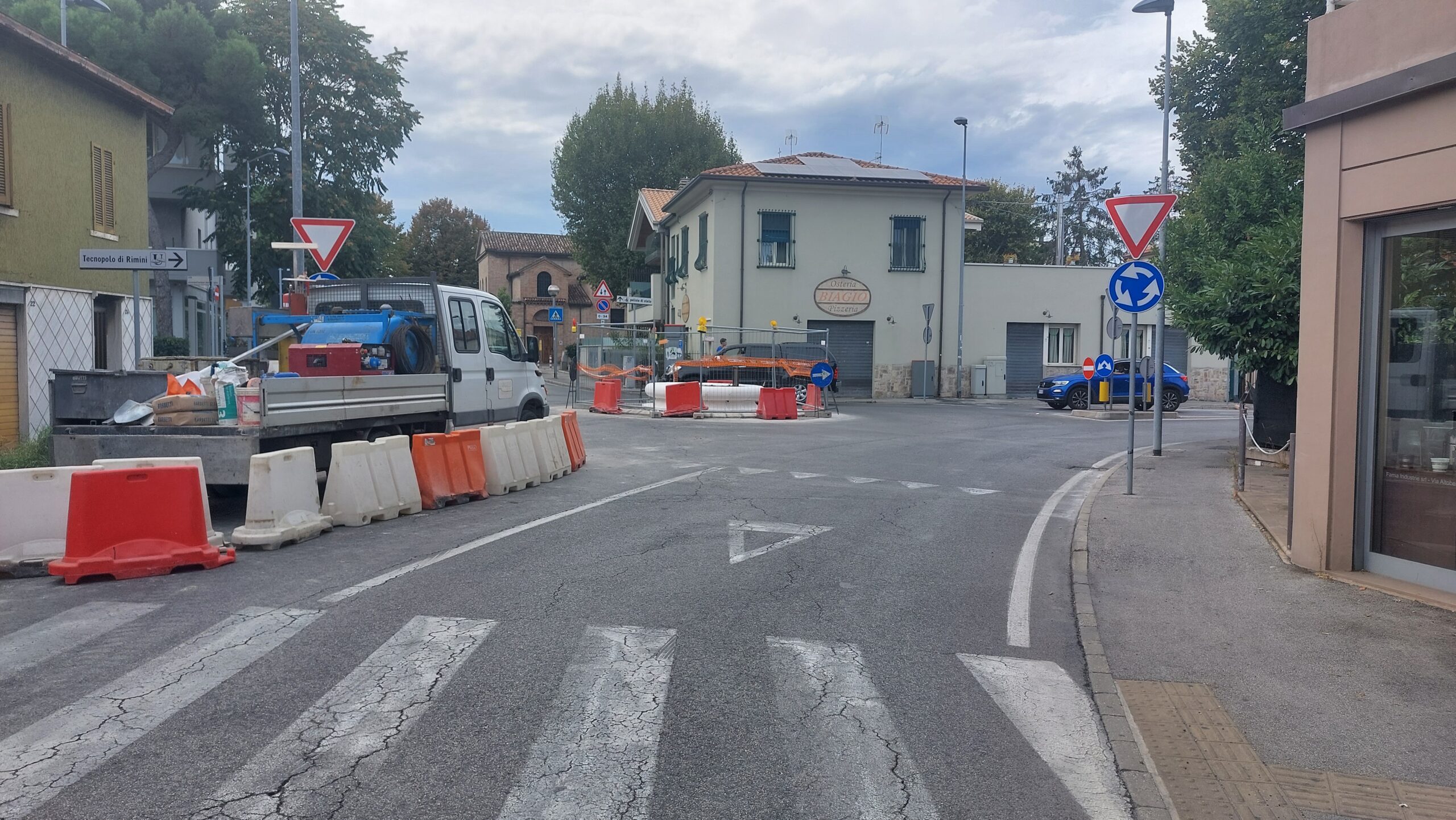 Riaperta la via Gueritti dopo lo spostamento della rotonda ‘Biagio ...