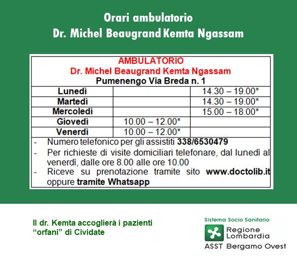 Comunicato stampa - Il dr. Kemta accoglierà i pazienti “orfani” di ...